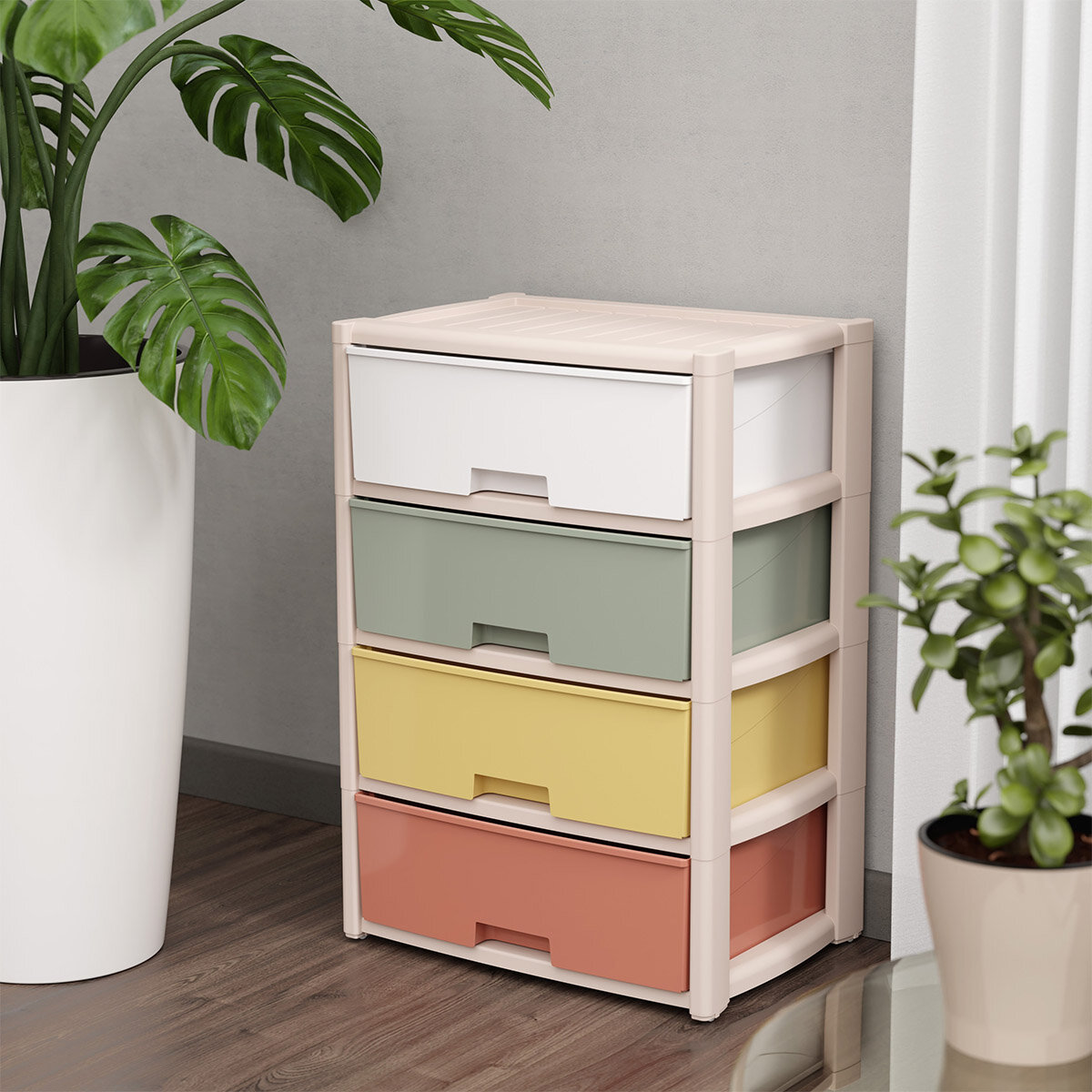 Комод Альтернатива колорит, четырехсекционный, широкий, разноцветный