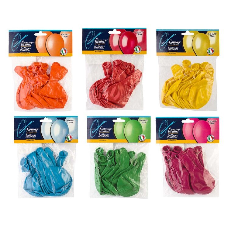 Набор воздушных шариков КНР круглые, монохромные, однотонные, 10 шт