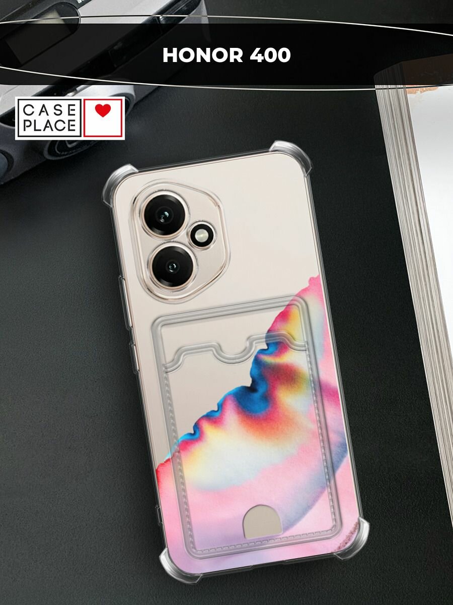 Чехол на Honor 400 (Хонор 400) с картой и принтом Розовая акварель