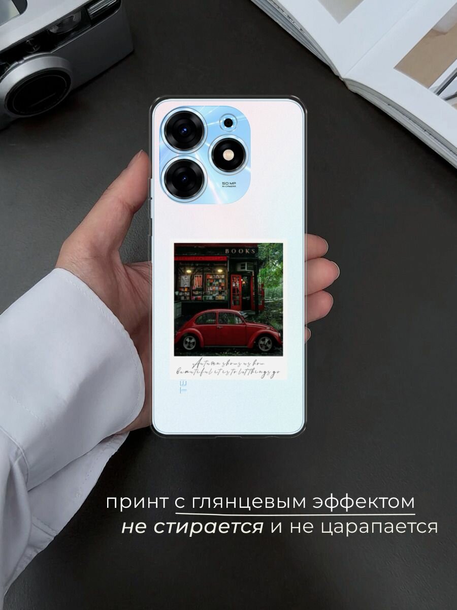 Чехол на Tecno Spark 10 Pro / Текно Спарк 10 Про с принтом Осенний палароид красный — фото 1