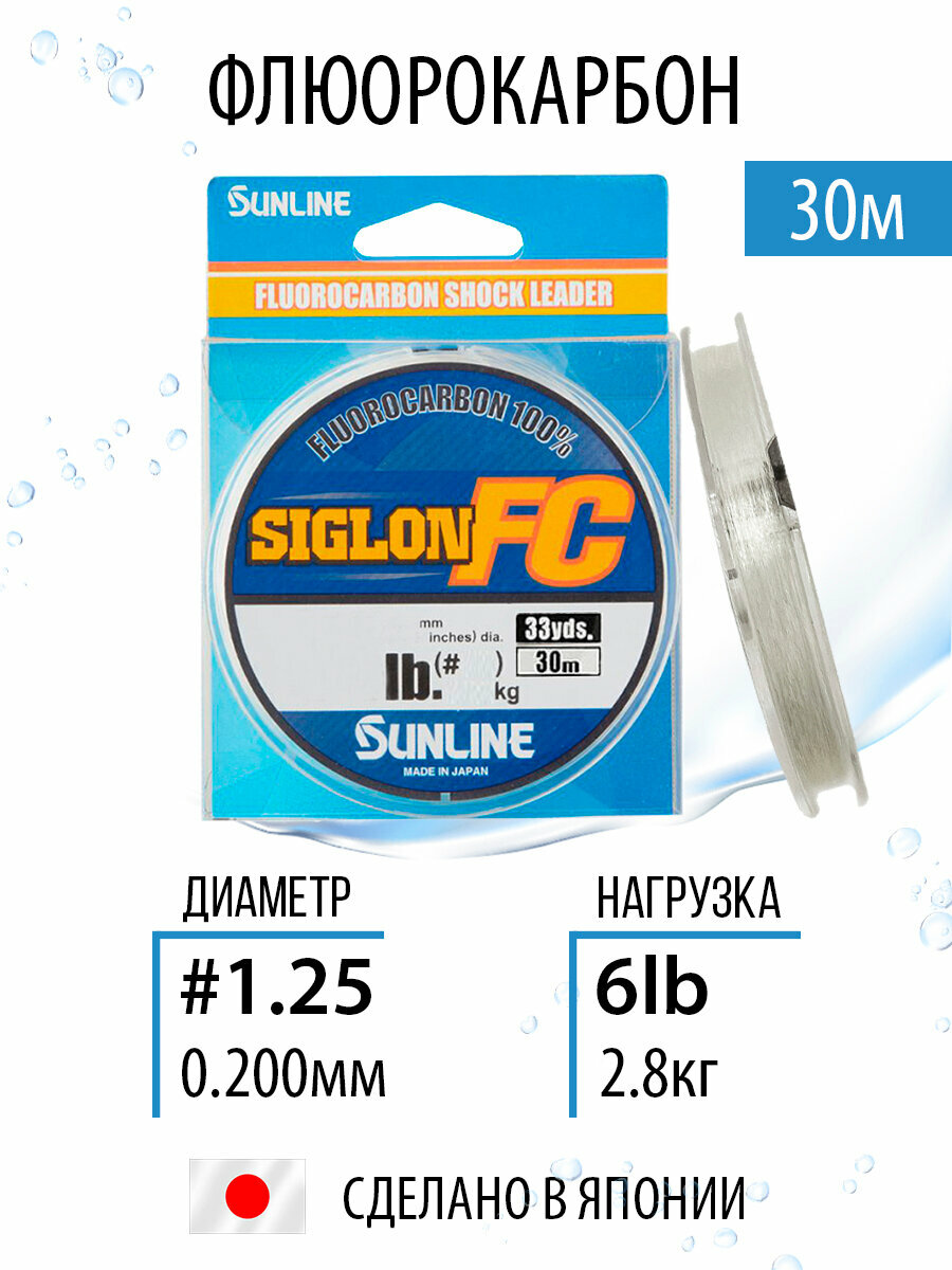 Флюорокарбон Sunline SIGLON FC 2020 30m Clear 0.200mm 2.8kg/6lb