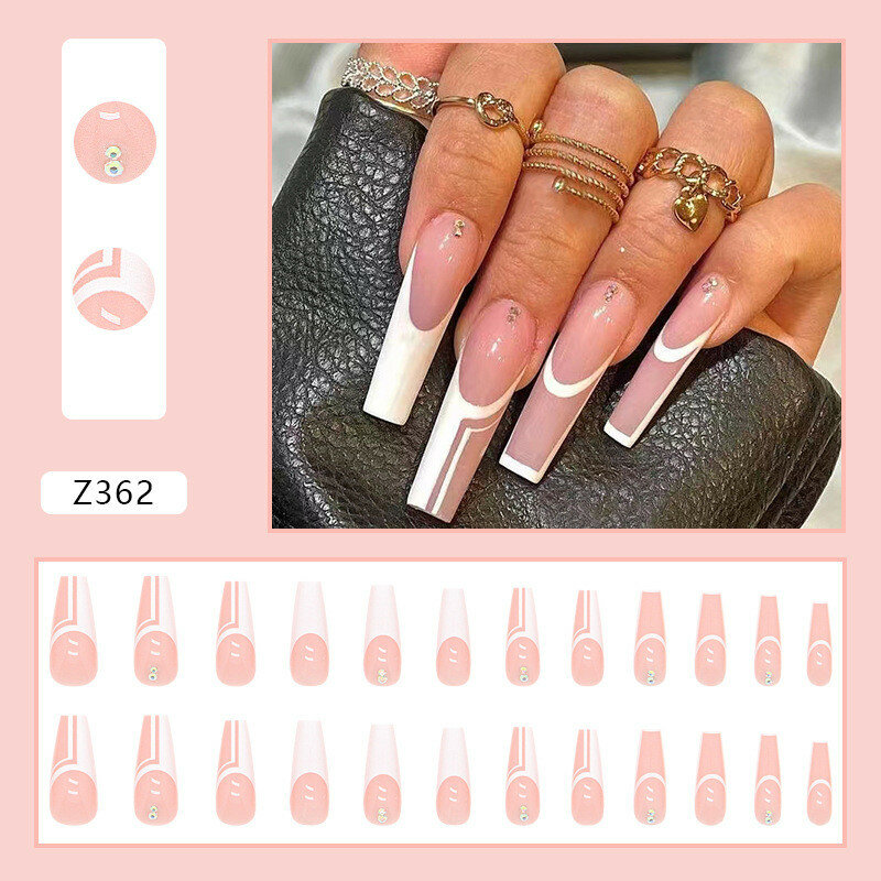 Гламурные наклейки на ногти "Готовые к носке" с блестящими акцентами для элегантного финиша