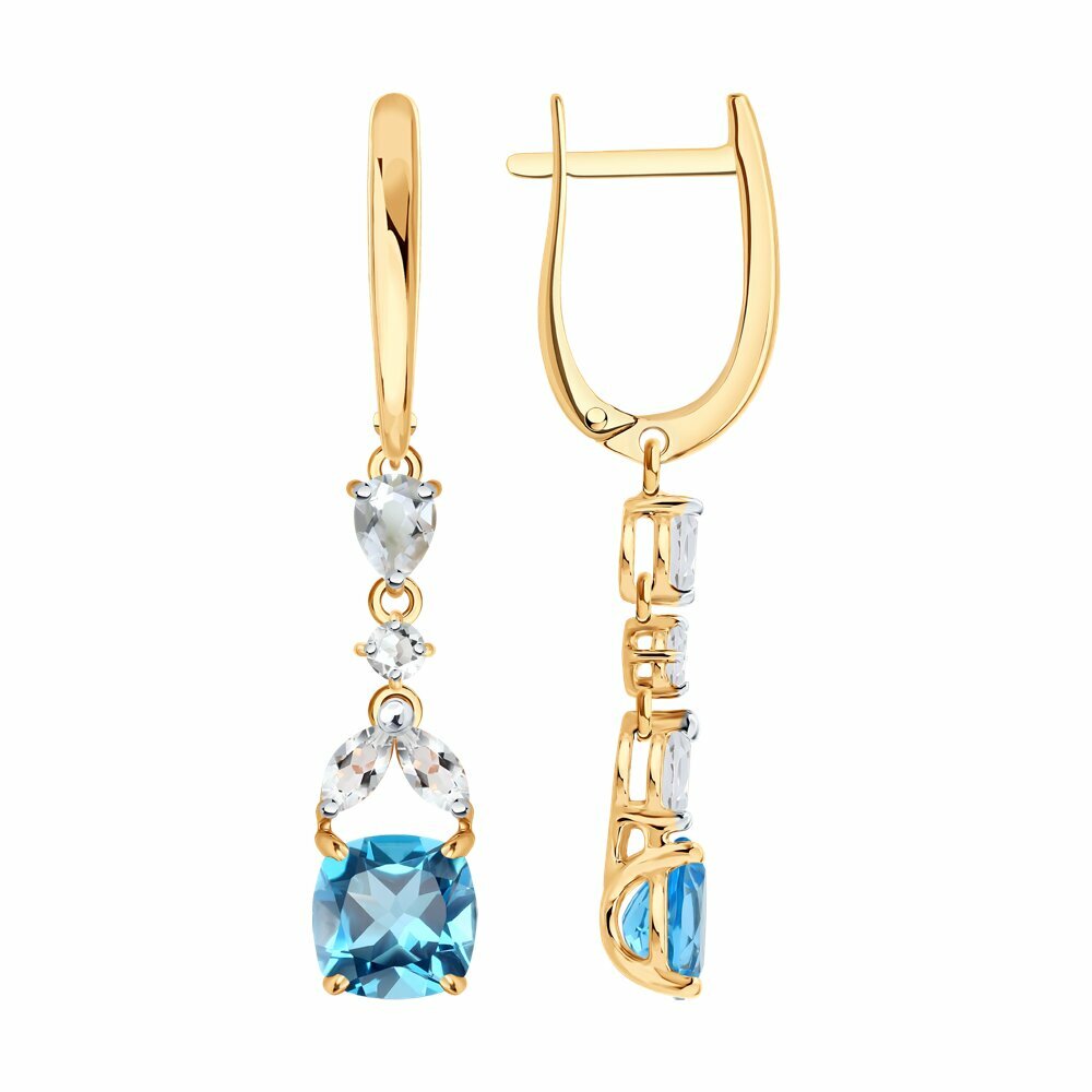 Серьги, красное золото, 585 проба