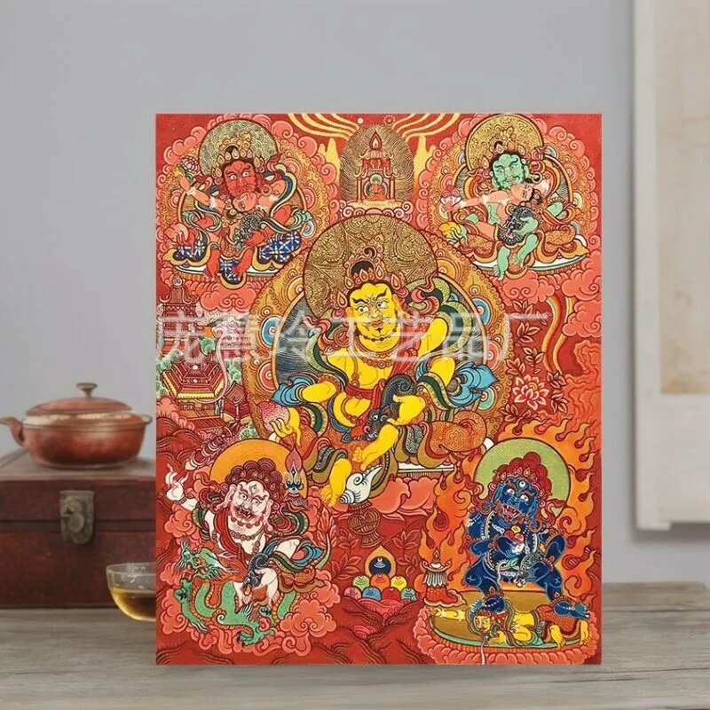 Тханка Буддийская "Манджушри" 60*90см вышивка ткань картина 04