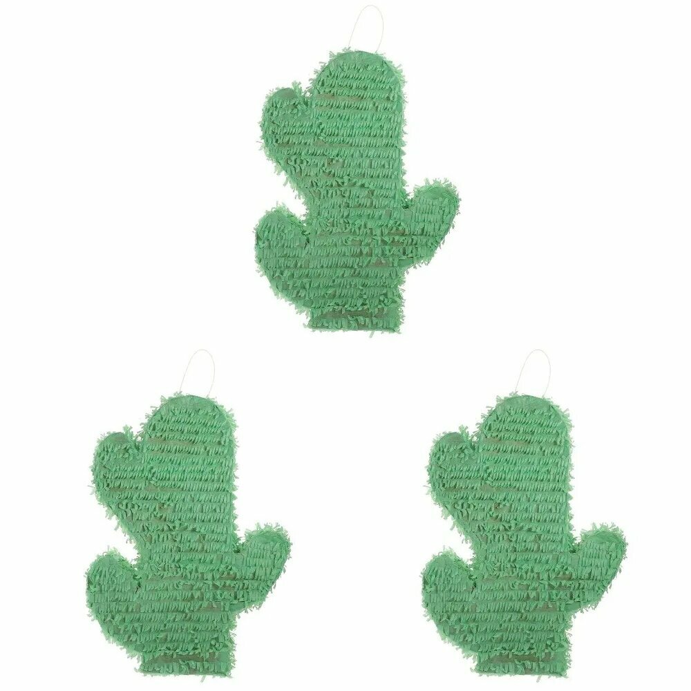 Трехштуковый набор бумажных пиньят кактусов для детского дня рождения
