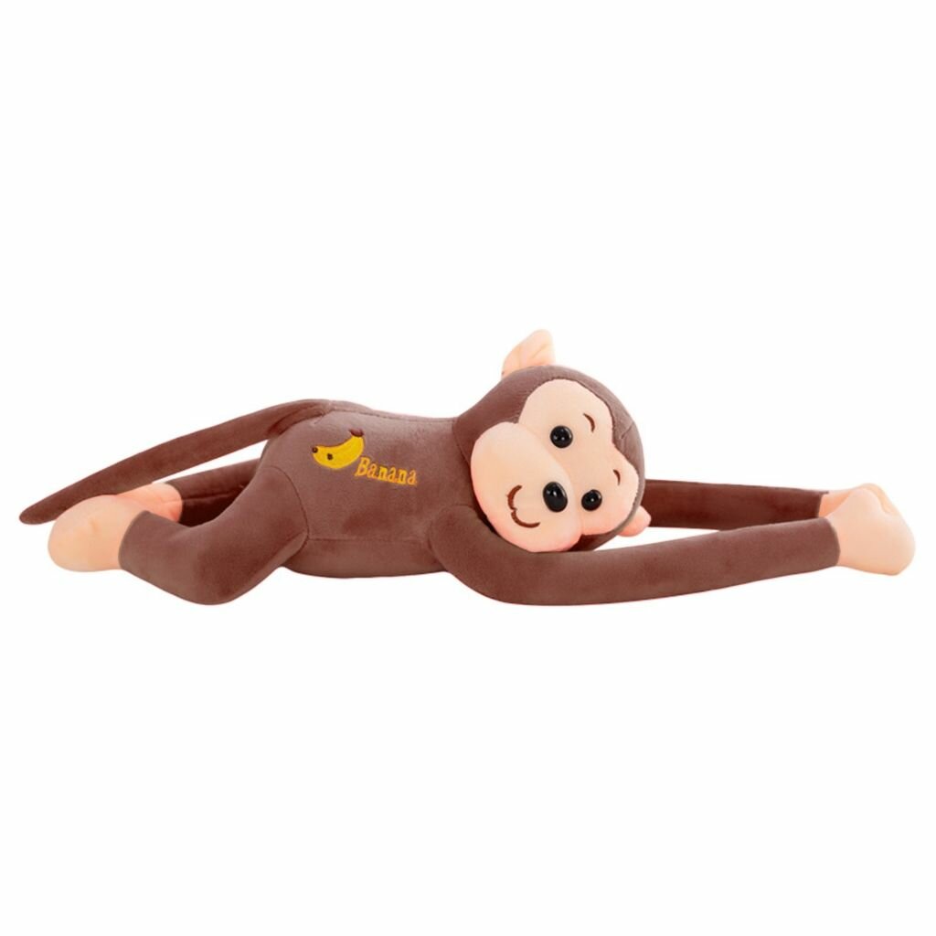 Плюшевая игрушка- длиннорукая обезьянка-темно-коричневая