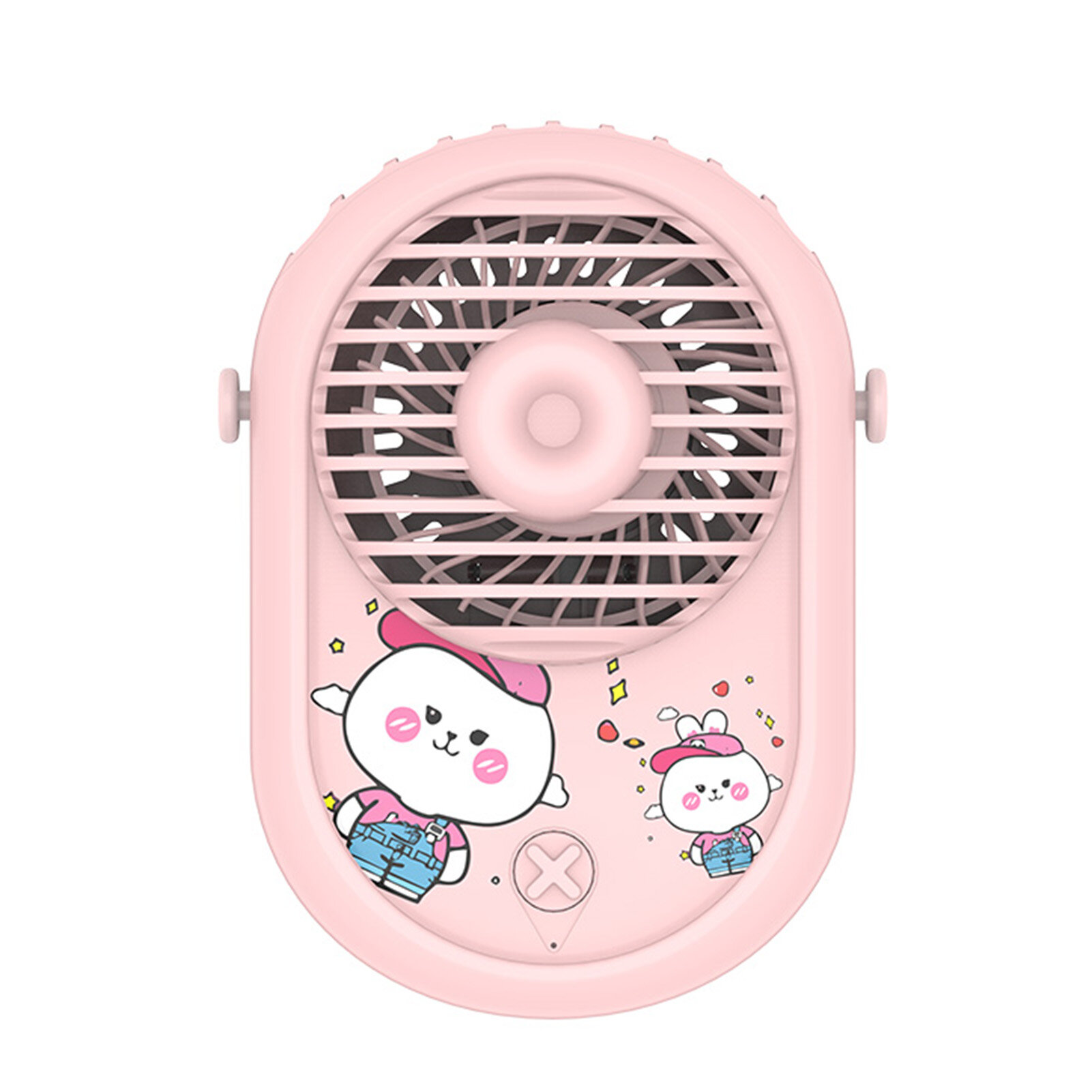 Мини вентилятор на шею Hands-free Necklace Fan 3 скорости Заряжаемый Портативный для открытом воздухе Путешествия Кемпинг Розовый 1500mAh DC 5V/1A 8H ABS 173g 12*8.9*3.5cm