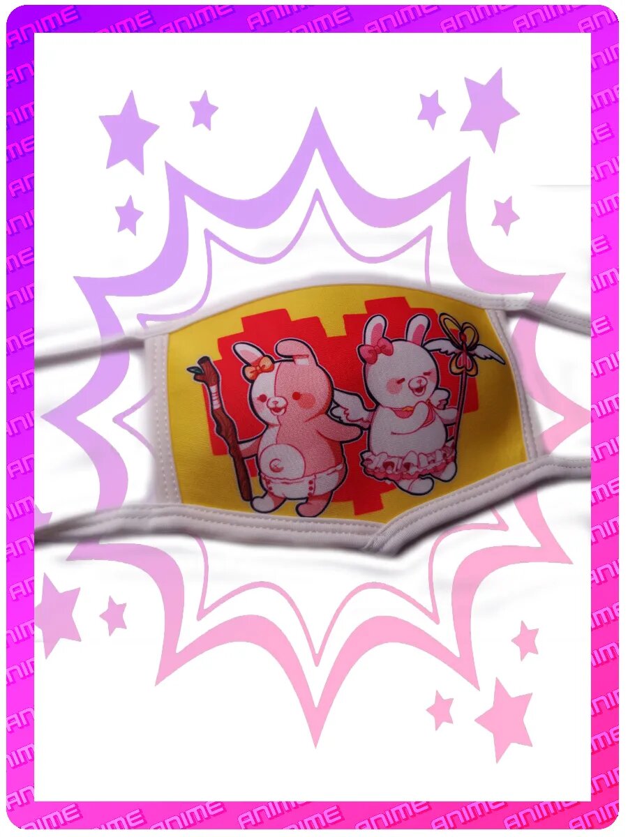 Аниме косплей маска японская тканевая черного цвета с Данганронпа