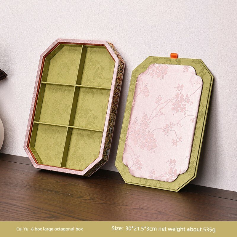 Изумрудная 6-отсечная большая шкатулка для колец и ожерелий, премиум