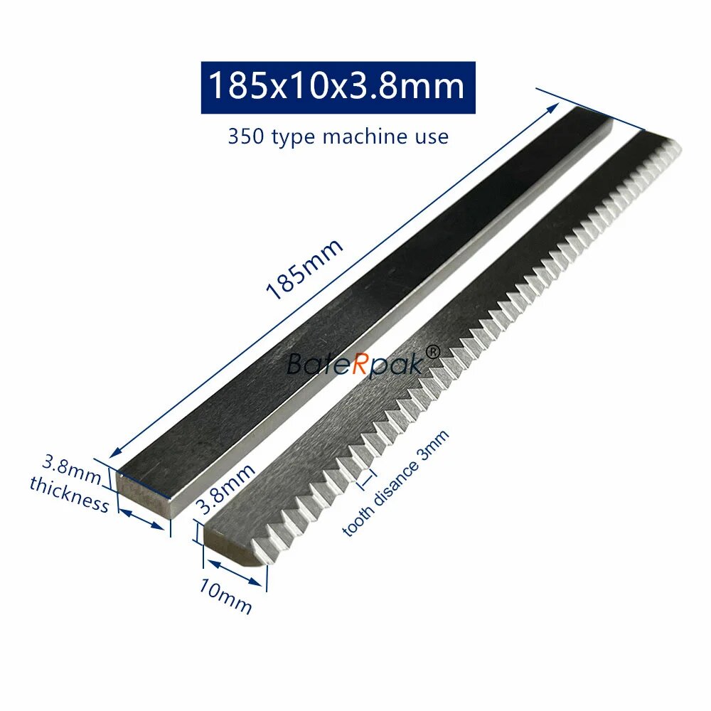 Лезвие для упаковочной машины 185x10x3.8mm