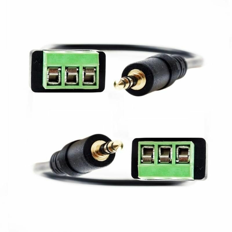 2 позолоченных кабеля аудиоадаптера 3,5 мм с двухканальной проводкой зеленого цвета без припоя