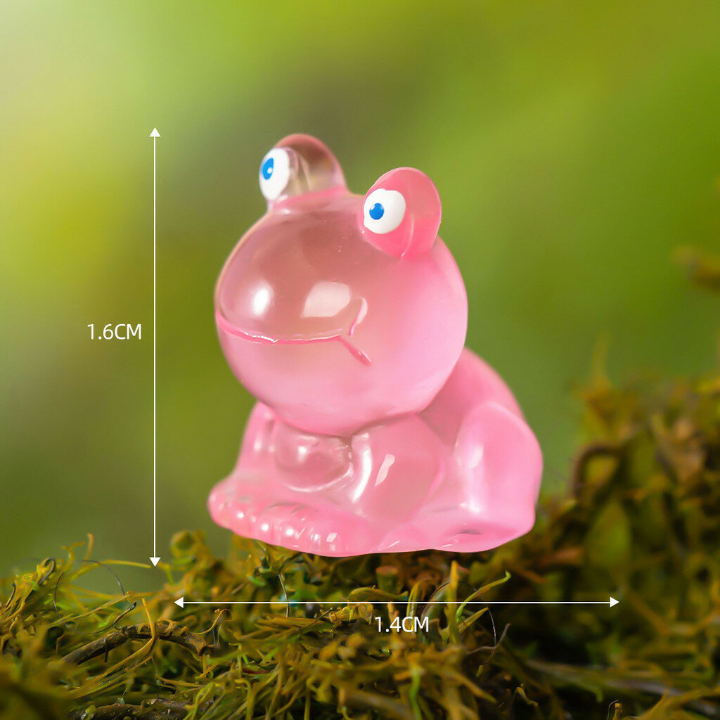 Фигурка resin colorful glowing little frog, розовый, декор, мультяшное животное