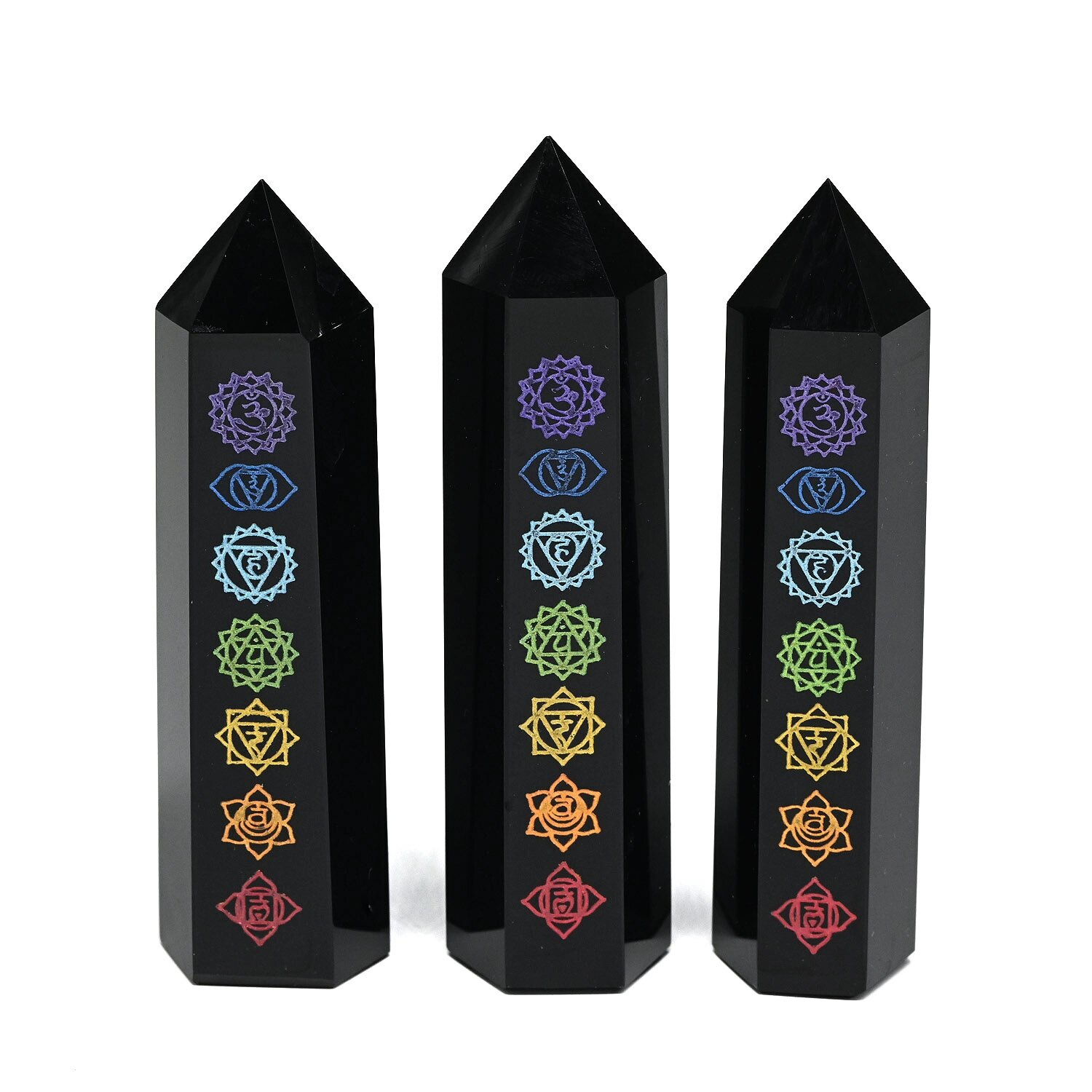 Кристалл из мориона "Карандаш 7 чакр" 23*23*95мм, 70-110г .