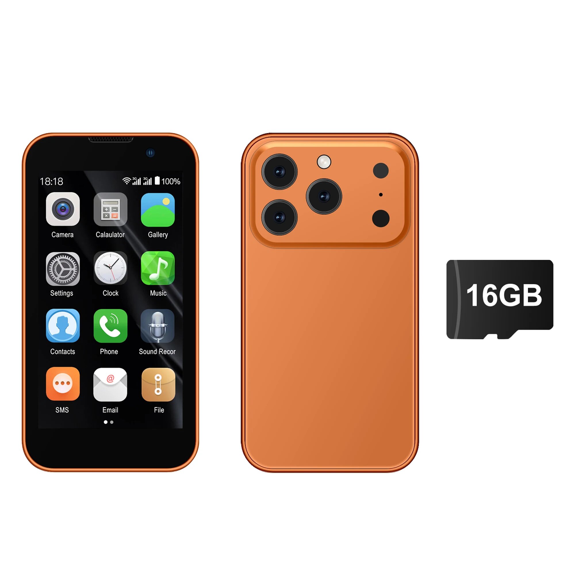 Смартфон SERVO 17SE 3G, 2/16 ГБ, Orange, TF карта 16ГБ