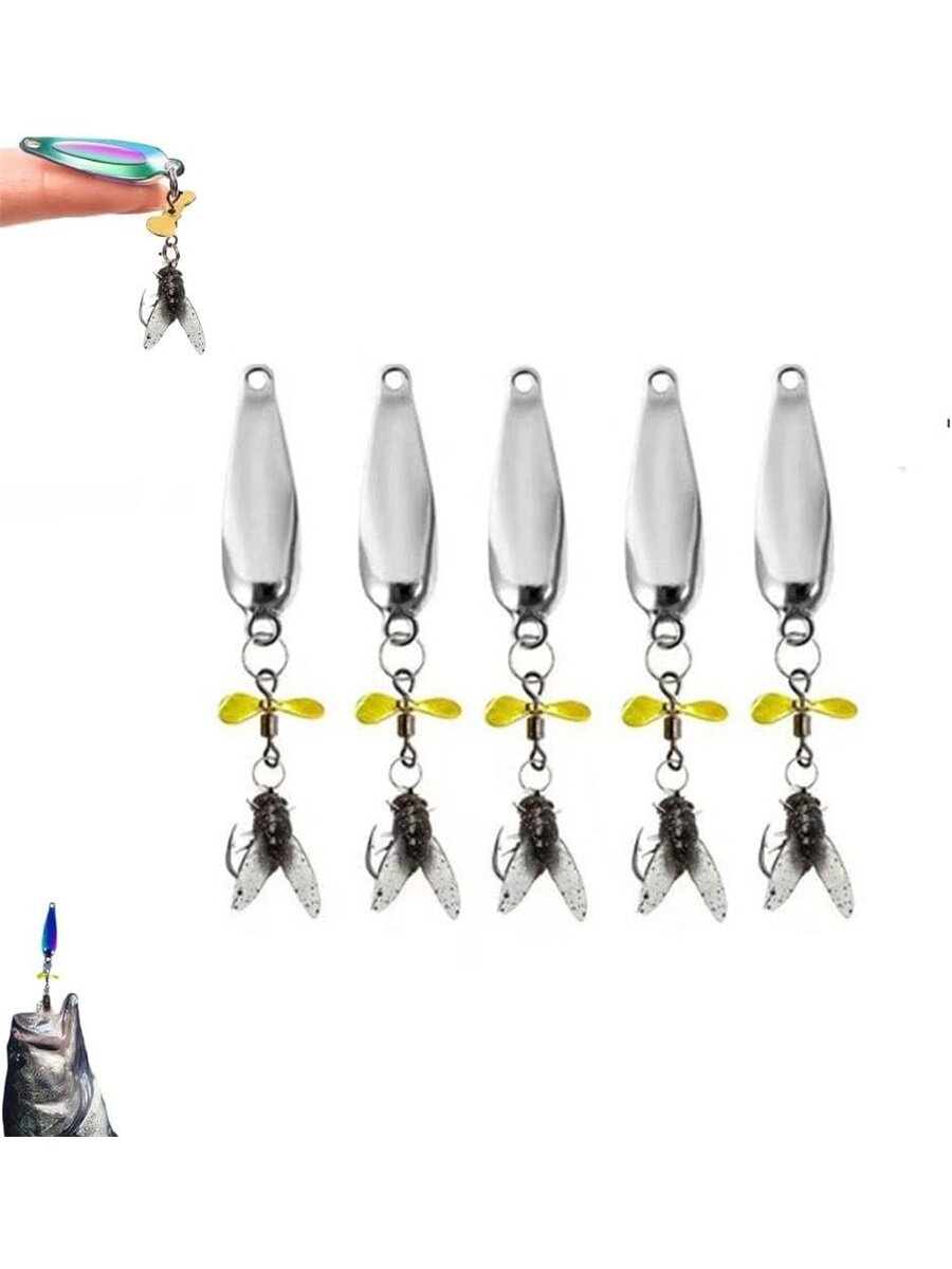 Металлическая пропеллерная приманка с 3D глазами 1.5г 7г для спиннинга