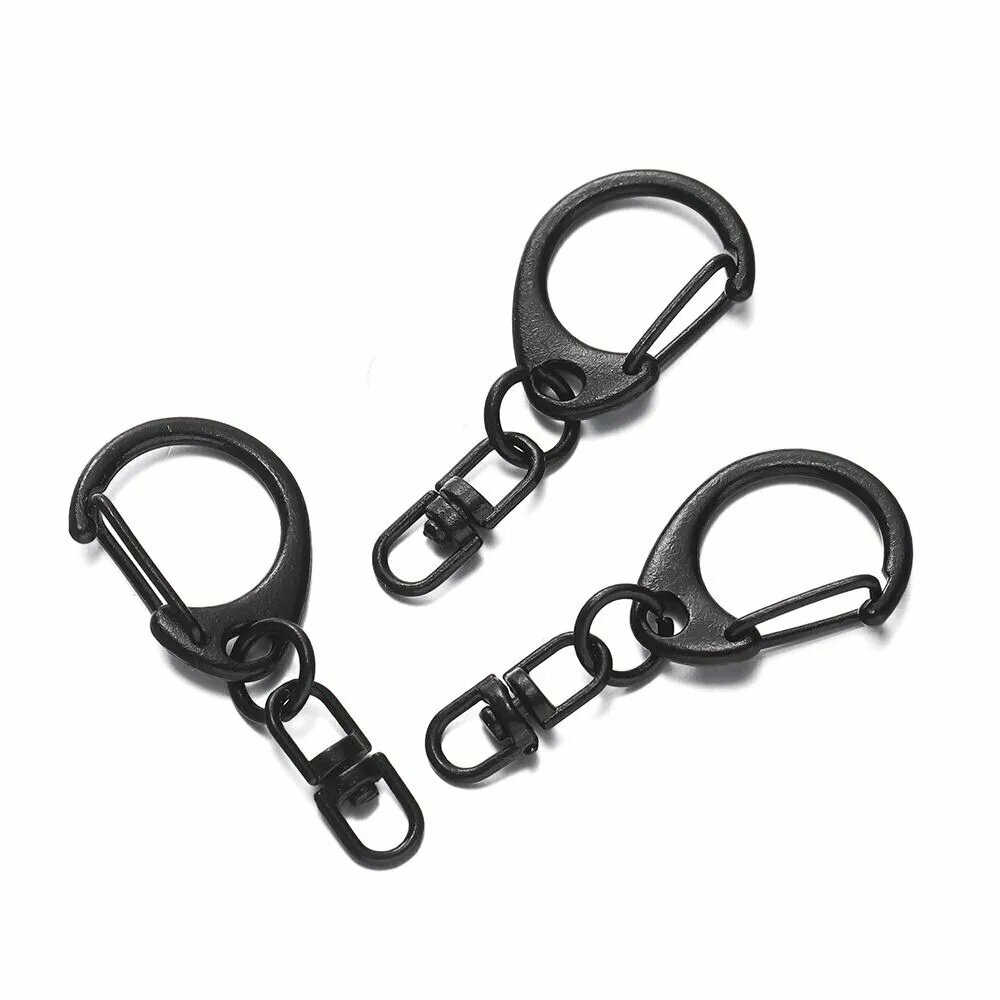 Карабин застежка для ключей, сумок брелоков,18.5*40 мм,5 шт, цвет черная