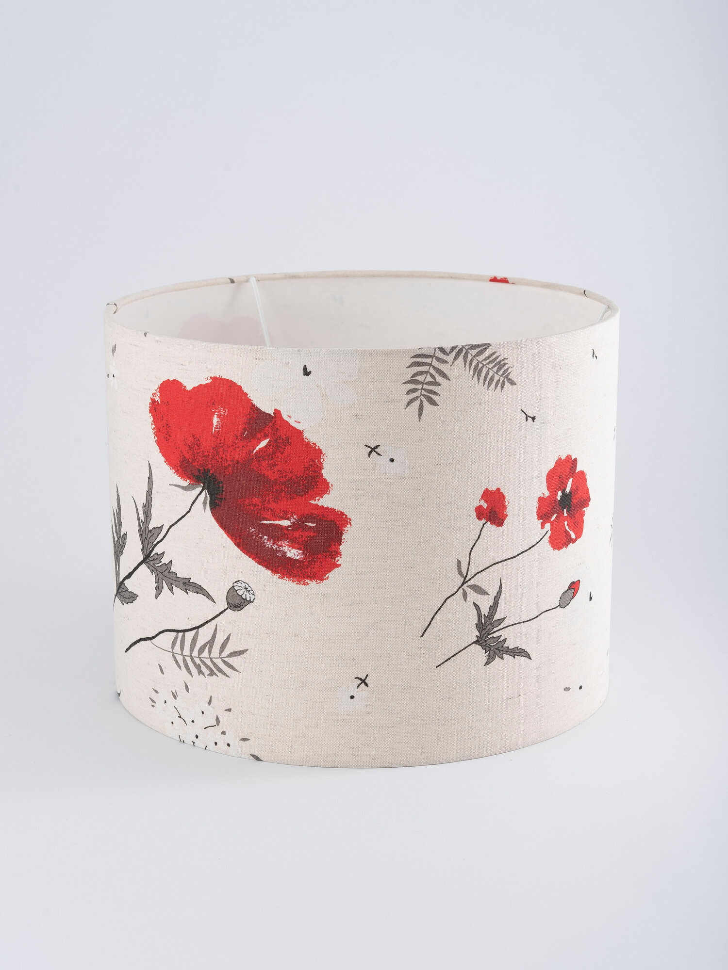 Абажур для торшера и напольного светильника "Маки", цилиндр 30 см