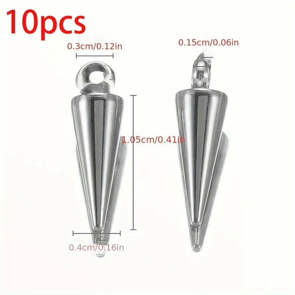 Подвеска в форме конуса из нержавеющей стали-стального цвета-маленький круг 4x10,5-10 шт