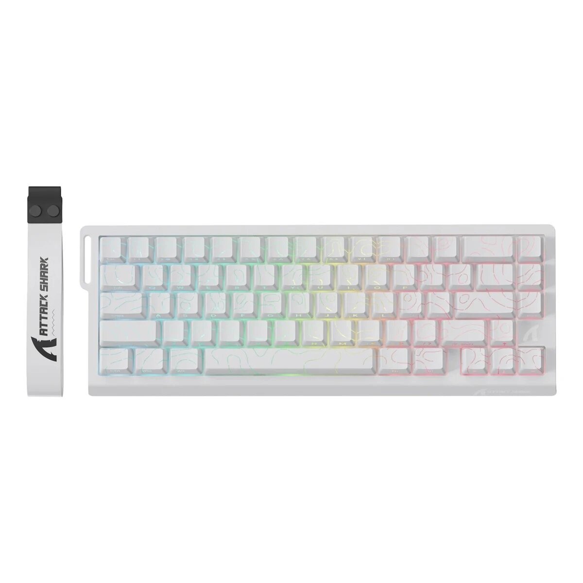 Attack Shark X68 Pro HE Беспроводная механическая клавиатура 68 клавиш White contour lines