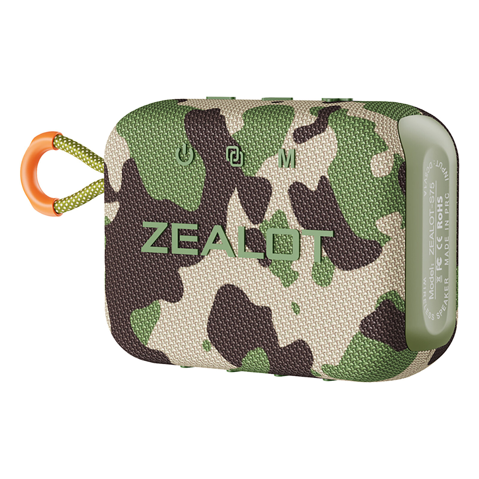ZEALOT S75 Наружный динамик BT 5.2 10W портативный велосипедный динамик со стропой IPX6 водонепроницаемый мини кемпинг динамик для домашней вечеринки наружных активностей черный оранжевый голубой серый камуфляж 14.6*11.1*6.5cm 602g