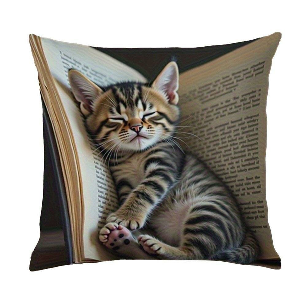 Декоративная наволочка с милым кошачьим принтом 45*45cm