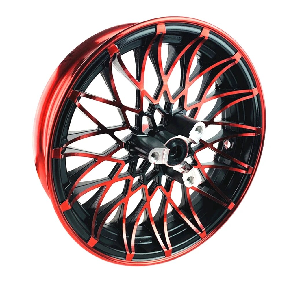 Алюминиевые передние колесные диски RPM 12*2,75 дюйма с 3 отверстиями для тормозного диска для Yamaha BWS JOG-GY6 RSZ Little Monkey Niu N1S E-Scooter Modify Красный, C black red