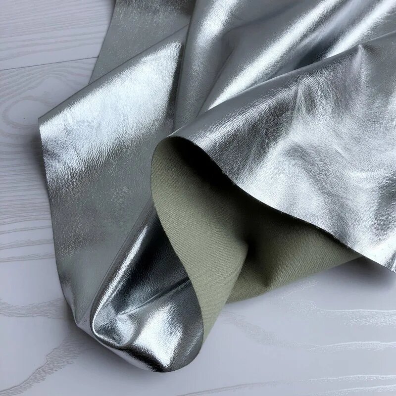 Серебристая искусственная кожа для пошива 140x50 см wide 140cmx50cm