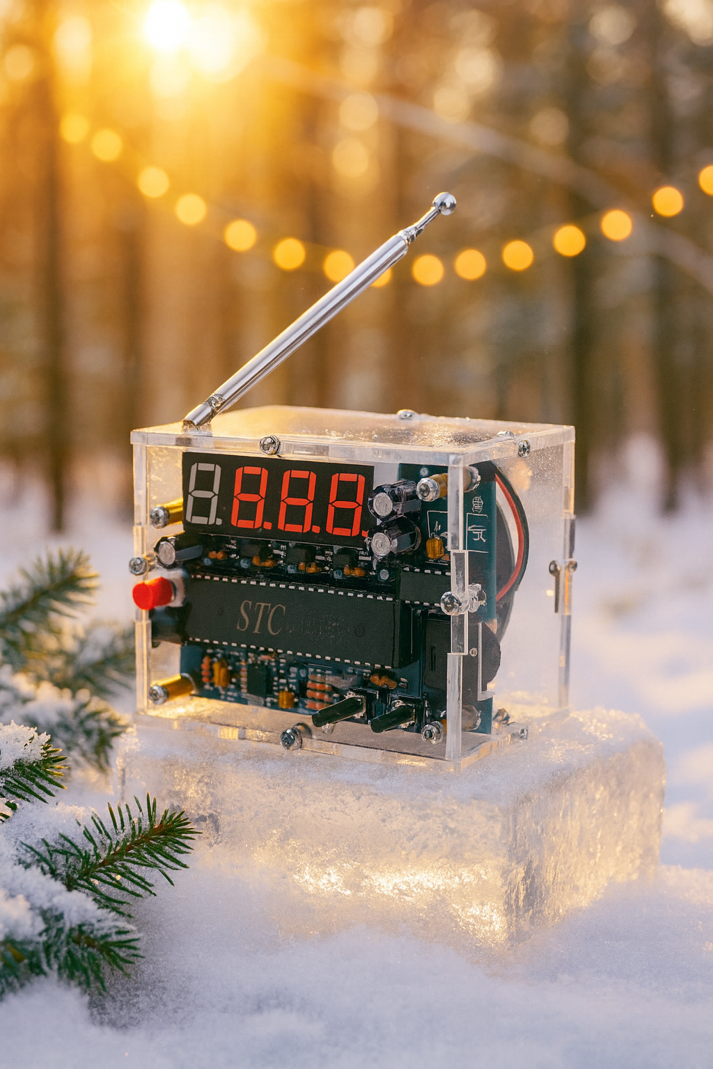 Набор для самостоятельной сборки и пайки (конструктор) "Цифровой радиоприемник с корпусом" 5В TEA5767 (У)