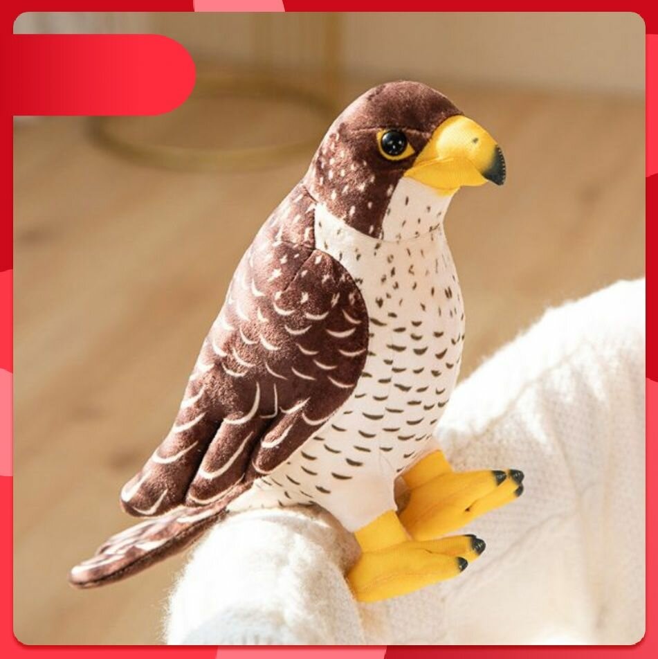 Эксклюзивная коллекция плюшевых хищных птиц, включающая пустельгу, сапсана, дербника, кречета, ястреба и сокола