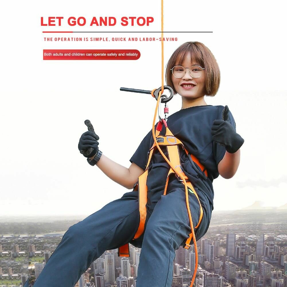 Спусковое устройство 150 кг Уличное оборудование для скалолазания с 9 кольцами для скоростного спуска с горы