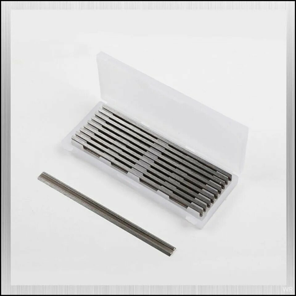 Ножи для электрорубанка 82 мм набор 10 шт двусторонние, HSS сталь HRC 62-63, 82х5.5х1.1 мм