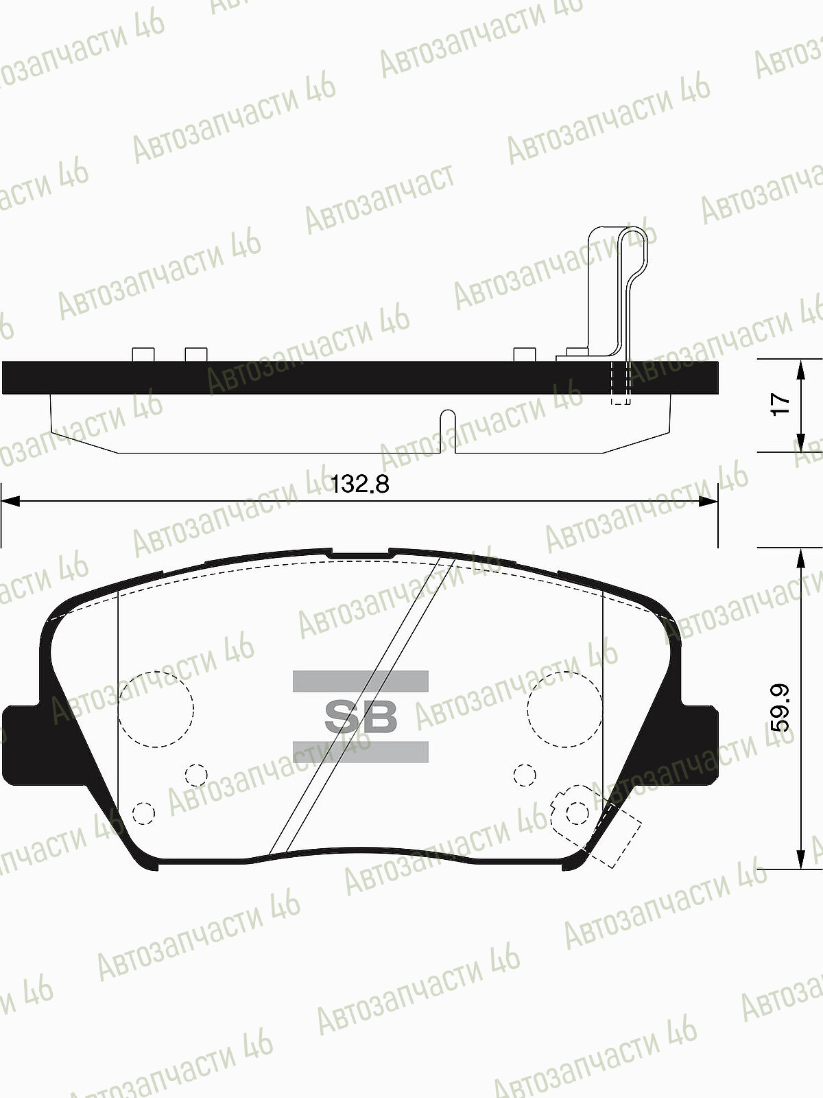 Колодки тормозные передние Hyundai Solaris Хундай Солярис 1 2010 2017 Sangsin Hi-Q