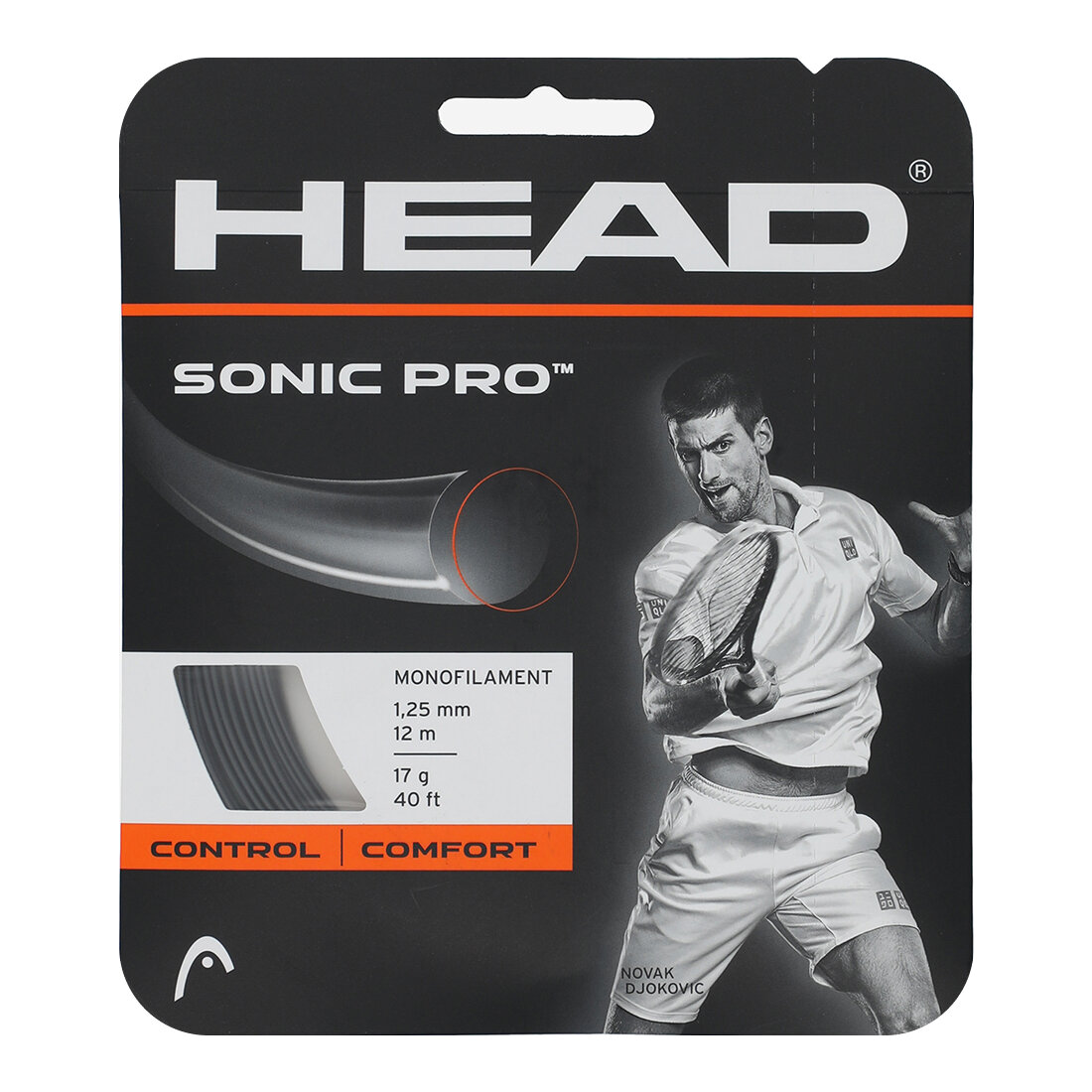 Струна для тенниса HEAD 12m Sonic Pro Black, 1.30 моноволокно