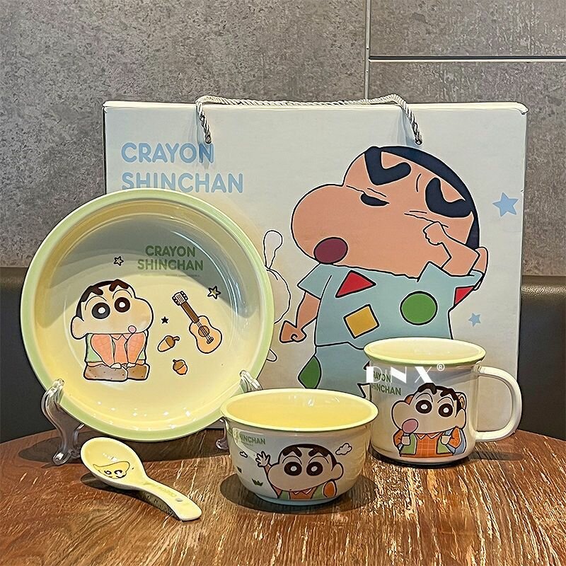 Посуда керамическая "Крейон Шин-чан" Набор посуды для супа и риса в подарочной коробке для новоселья и подарка