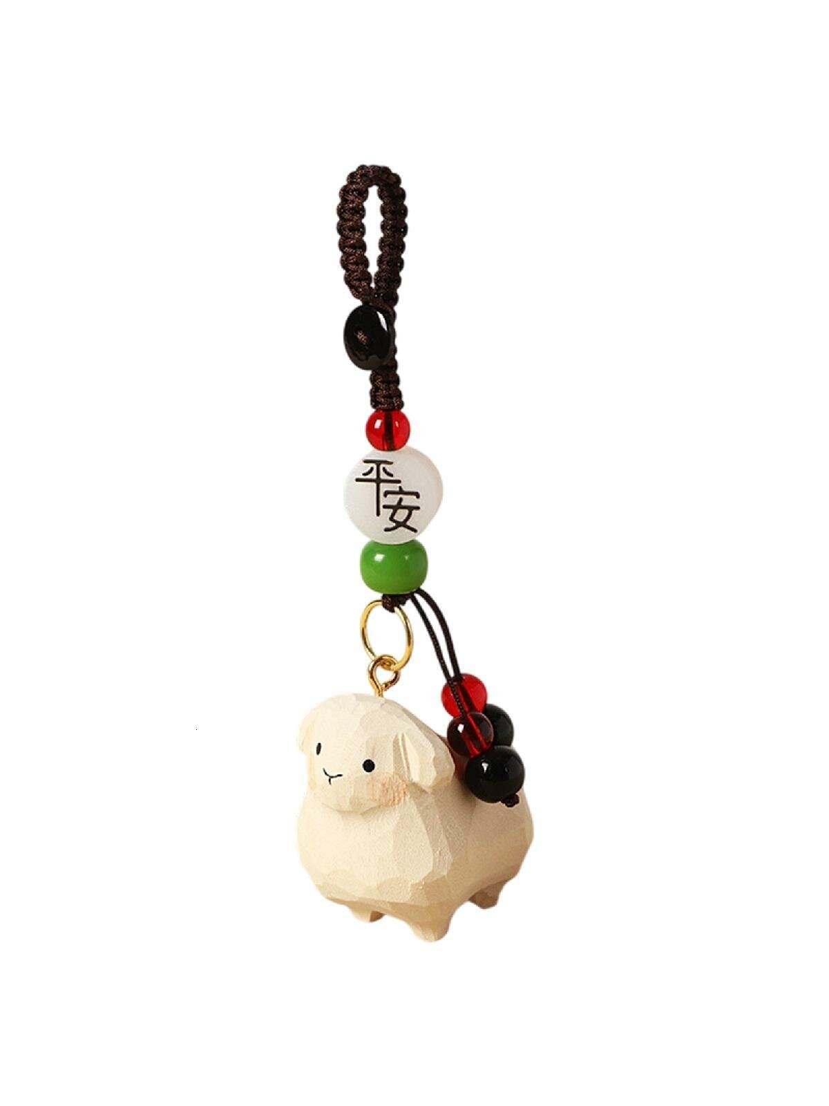 Миниатюрная деревянная фигурка ягненка, вырезанная мастером по дереву, украшение для полки, подарок для коллекционеров