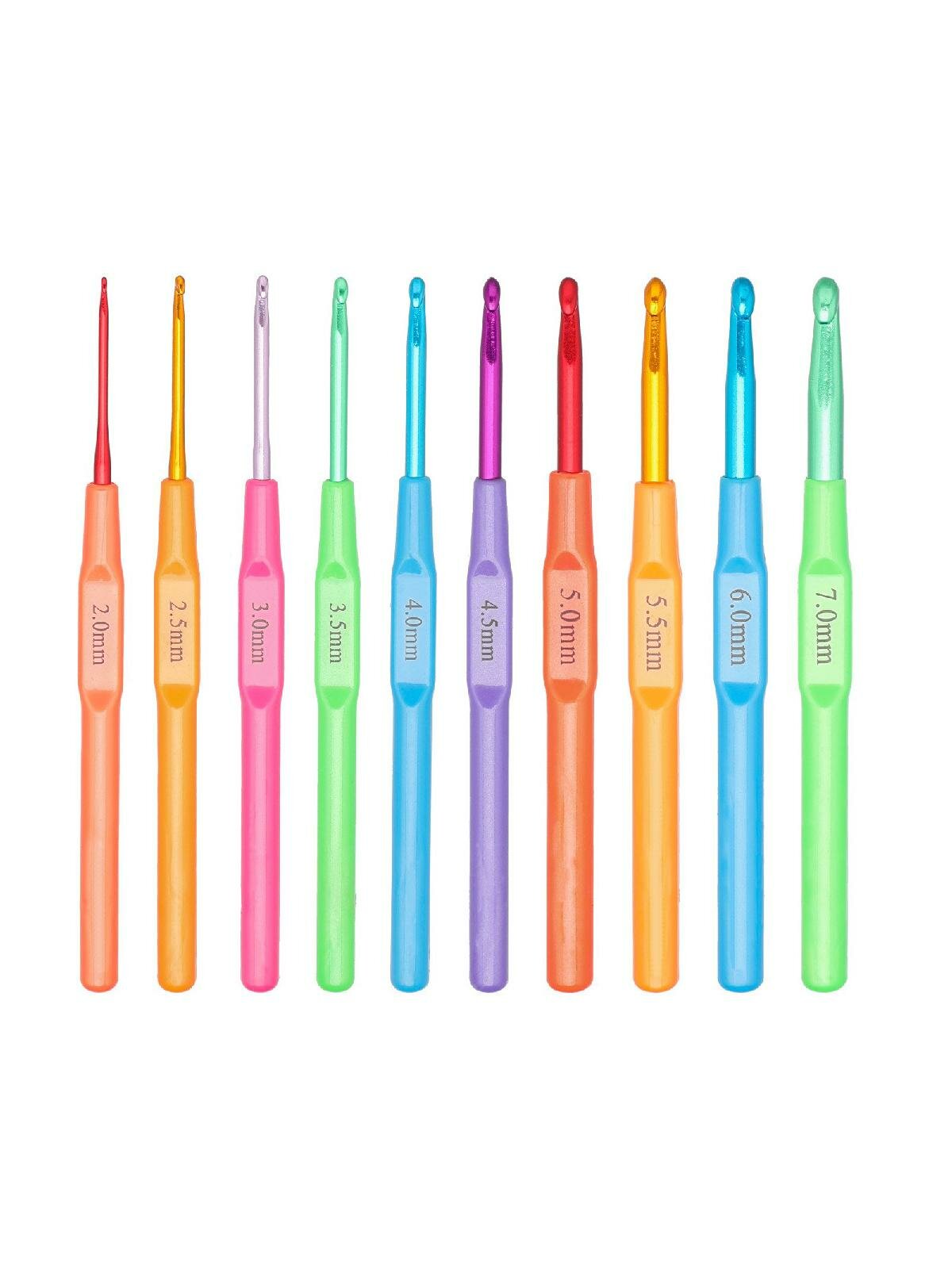 10 шт. Набор крючков для вязания спицами 2,0-7,0 мм, вязальная игла для рукоделия