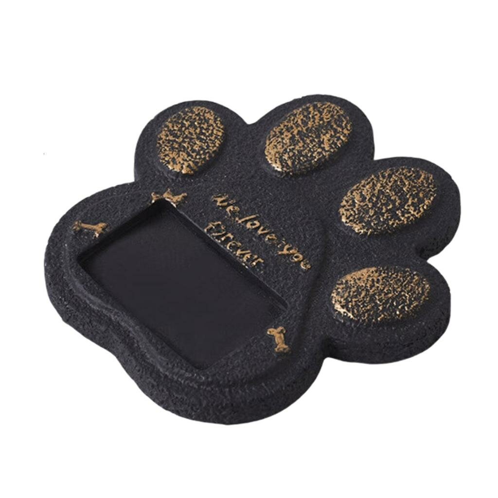 Памятная плита для животных, Черный - Надгробная плита с отпечатком лапы