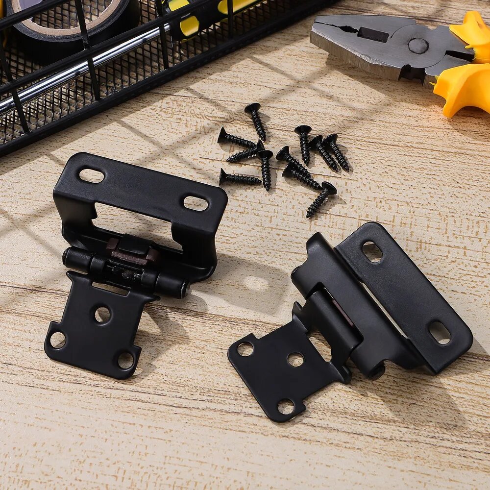 Петли для дверей шкафов с мягким закрыванием, автоматическим закрыванием, полузакрытые, самозакрывающиеся, американский стиль, скрытые, 6.00X4.50X2.00CM, черный холоднокатаный сталь