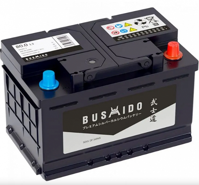 Автомобильный аккумулятор BUSHIDO SJ 80 Ah 750 A ОП (278x175x190) L3.0 278x175x190