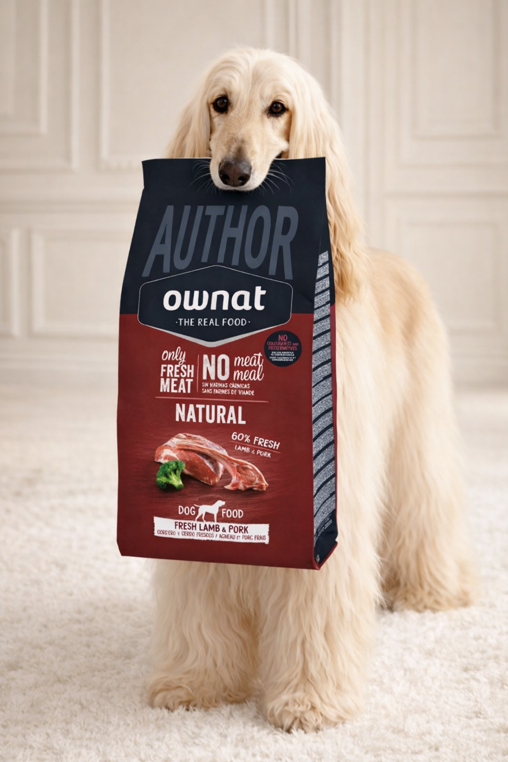 Ownat Author Сухой корм для взрослых собак, с ягненком и свининой, 3 кг