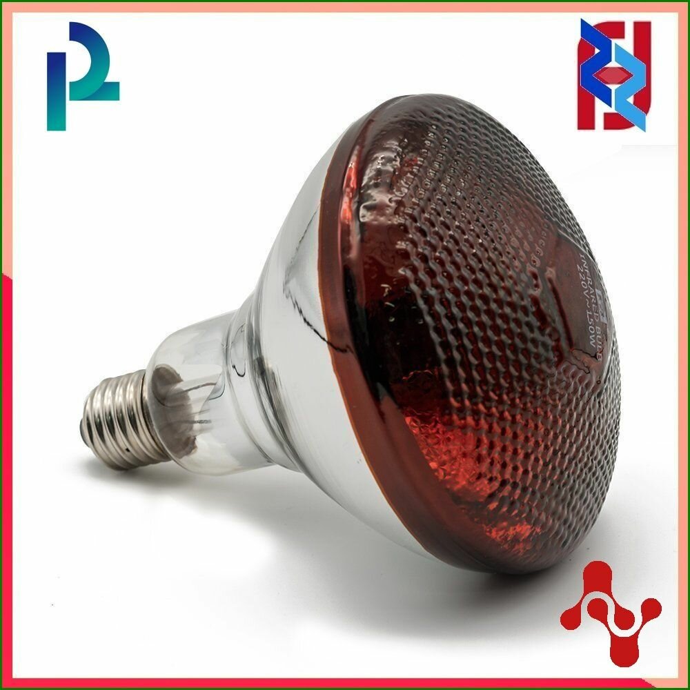 Цао Лампа инфракрасная для обогрева кур, щенков, цыплят, свиней, курятника, брудера/ Лампочка галогенная для животных, растений и теплиц 250Вт Е27 - 1 шт