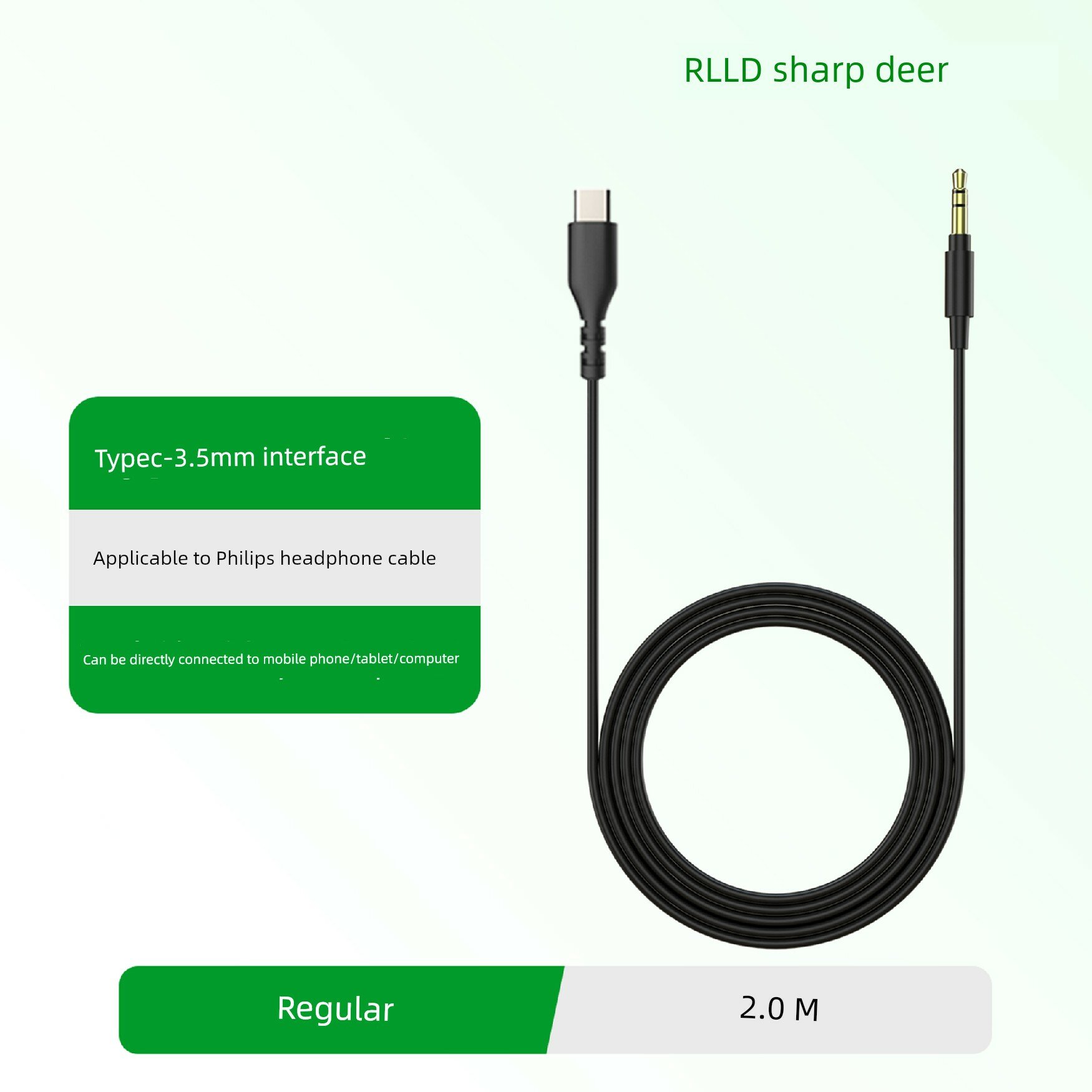 S серия 2,0 м наушниковый кабель с Type-C разъемом для Philips FidelioX2HR SHB9850 совместимый с мобильными и
