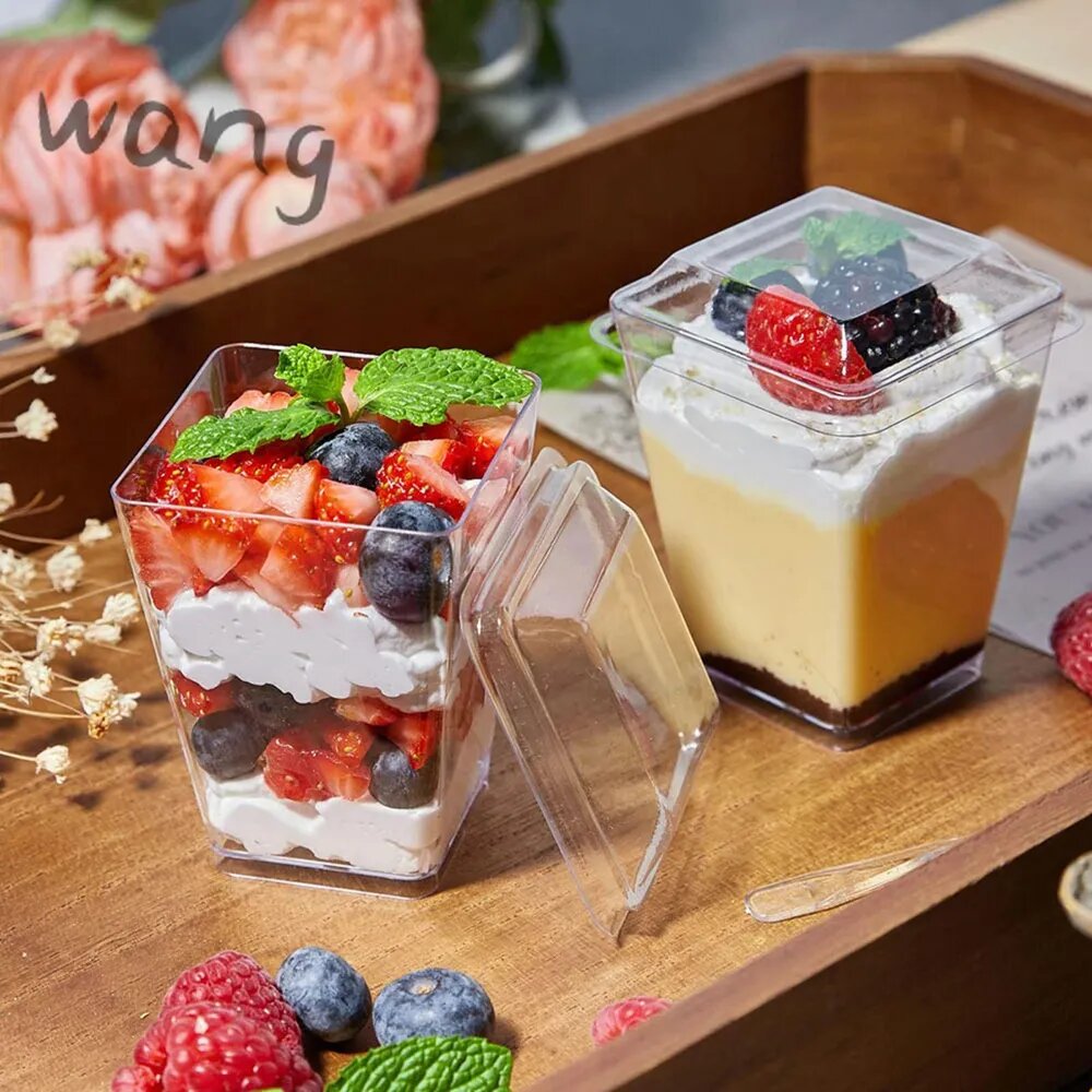 Креманка пластиковая одноразовая 100-200 мл стаканчики для десертов и трайфла 10 шт