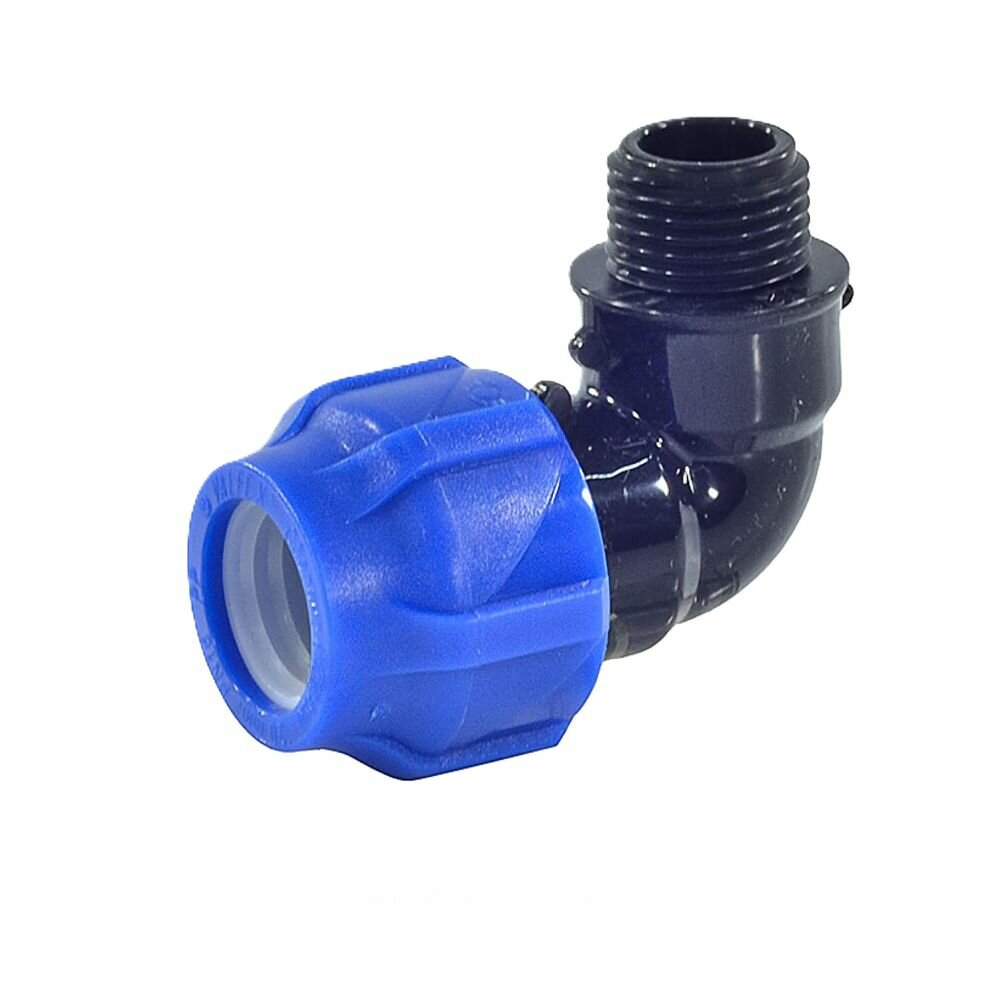 Отвод компрессионный ПЭ Дн 63х1 1/4"х90гр НР Ру16 VALFEX 1210012463114