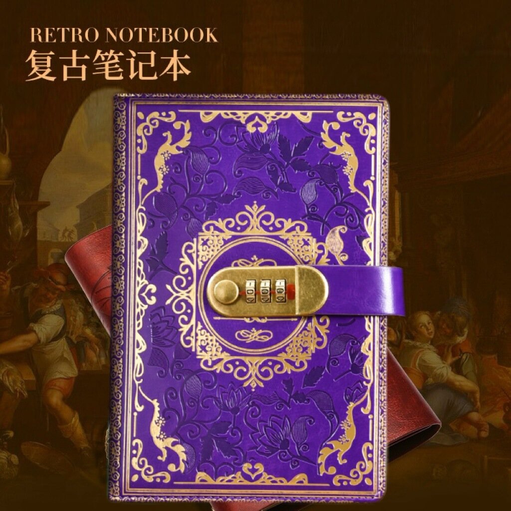 Набор блокнотов с винтажным комбинированным замком, панк-механическая перьевая ручка, чернильный картридж, перьевая ручка, подарочная коробка для студентов, оптовая продажа