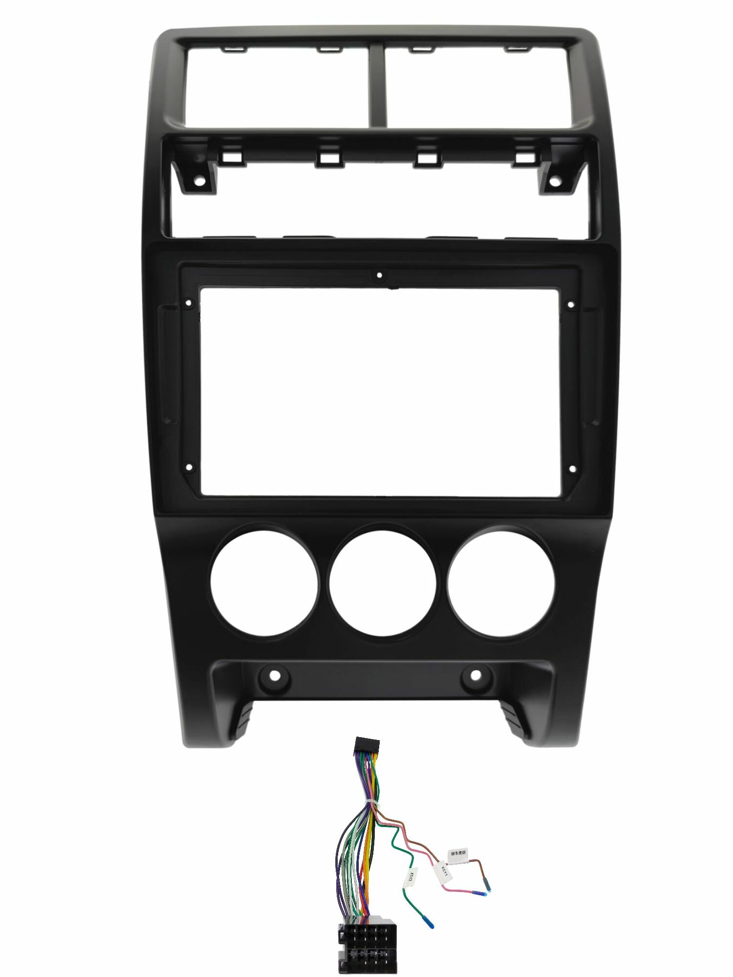 Рамка переходная Лада Приора 2 (Lada Priora 2) 2013 - 2018 + проводка для 9" магнитолы / Wide Media