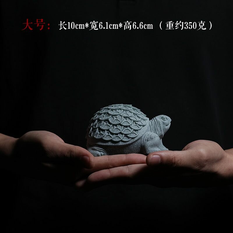Китайский стиль, зеленый песчаник, денежная черепаха, привлекающая богатство, резная игрушка для чая, микро-ландшафт, бонсай, декор для аквариума, ремесленное изделие