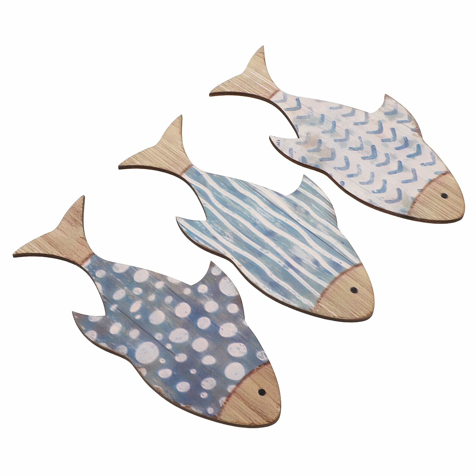 3 Штуки Рыбных Декораций, Из Дерева, Для Декорации Стен