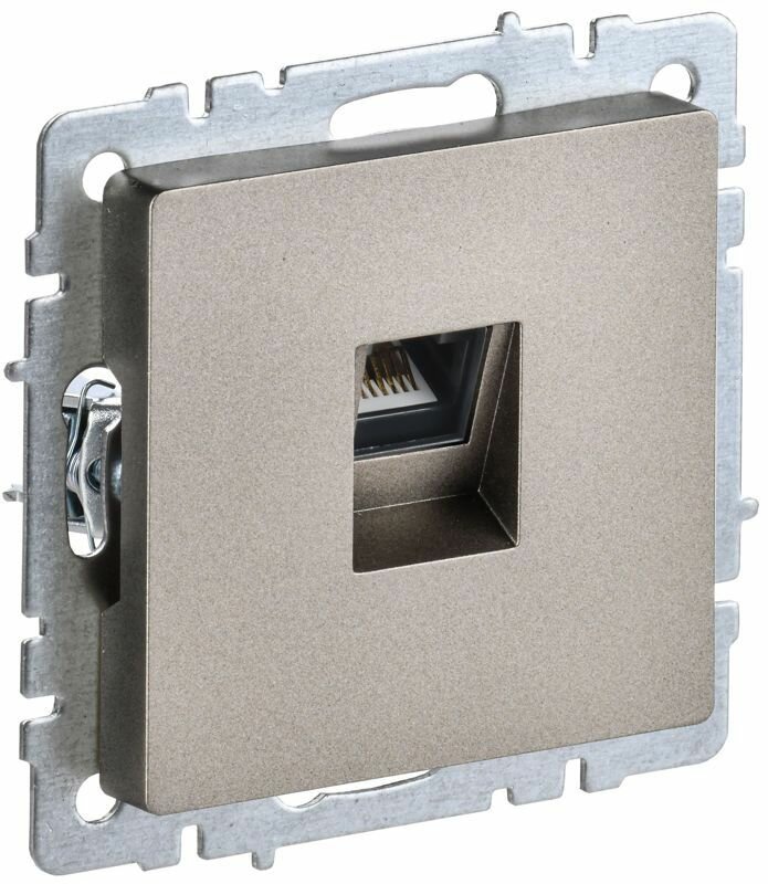 Розетка компьютерная СП RJ45 кат.5E BRITE РК10-БрШ механизм шампань IEK BR-K10-1-K37