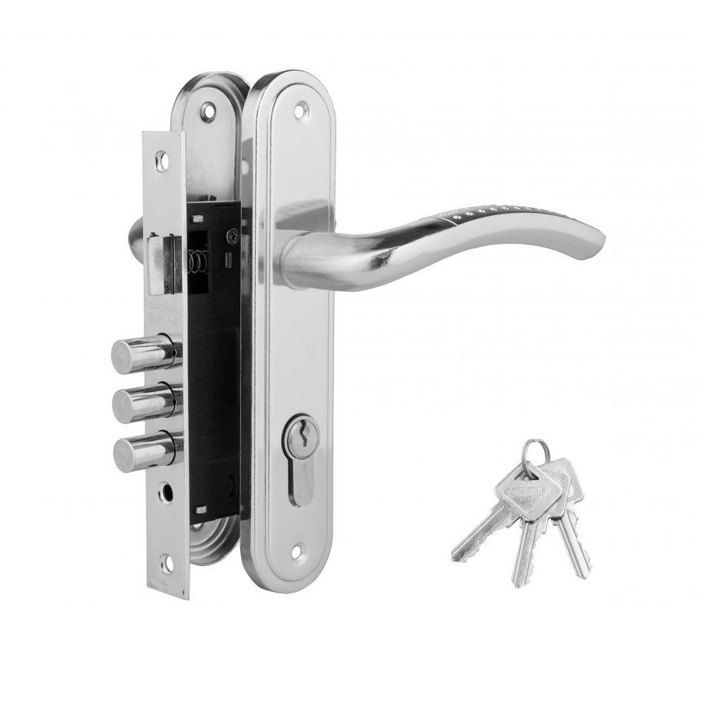 Замок врезной 7036-59 хром 3КЛ М/О 61.5ММ PALIDORE